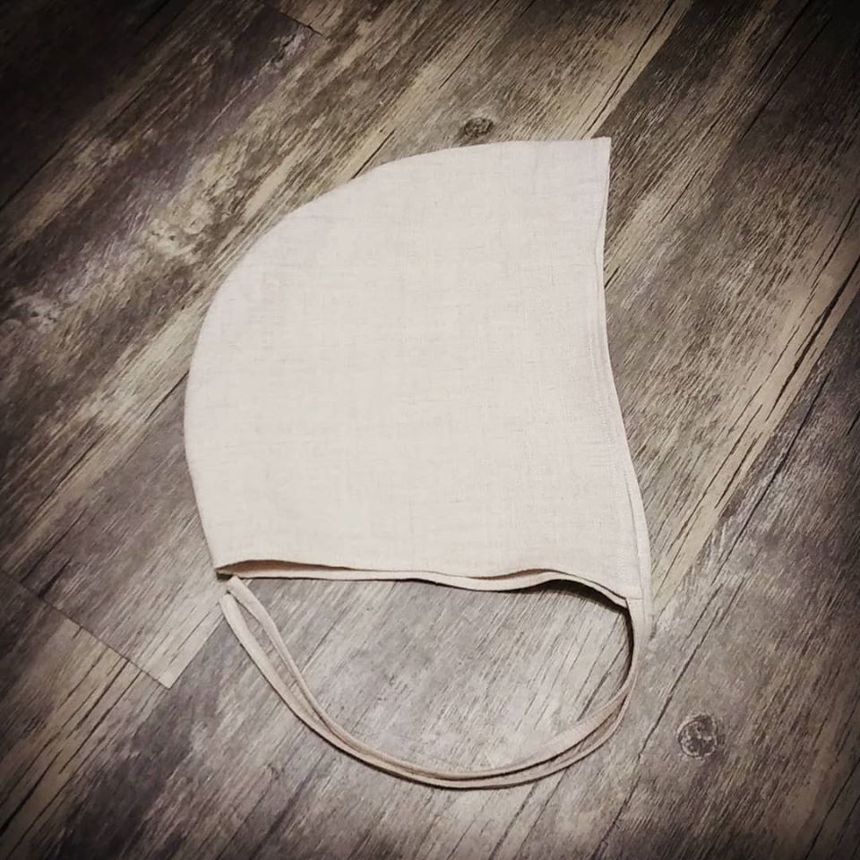 Medium linen coif/arming cap - natural - unprinted - Racaire's Workshop