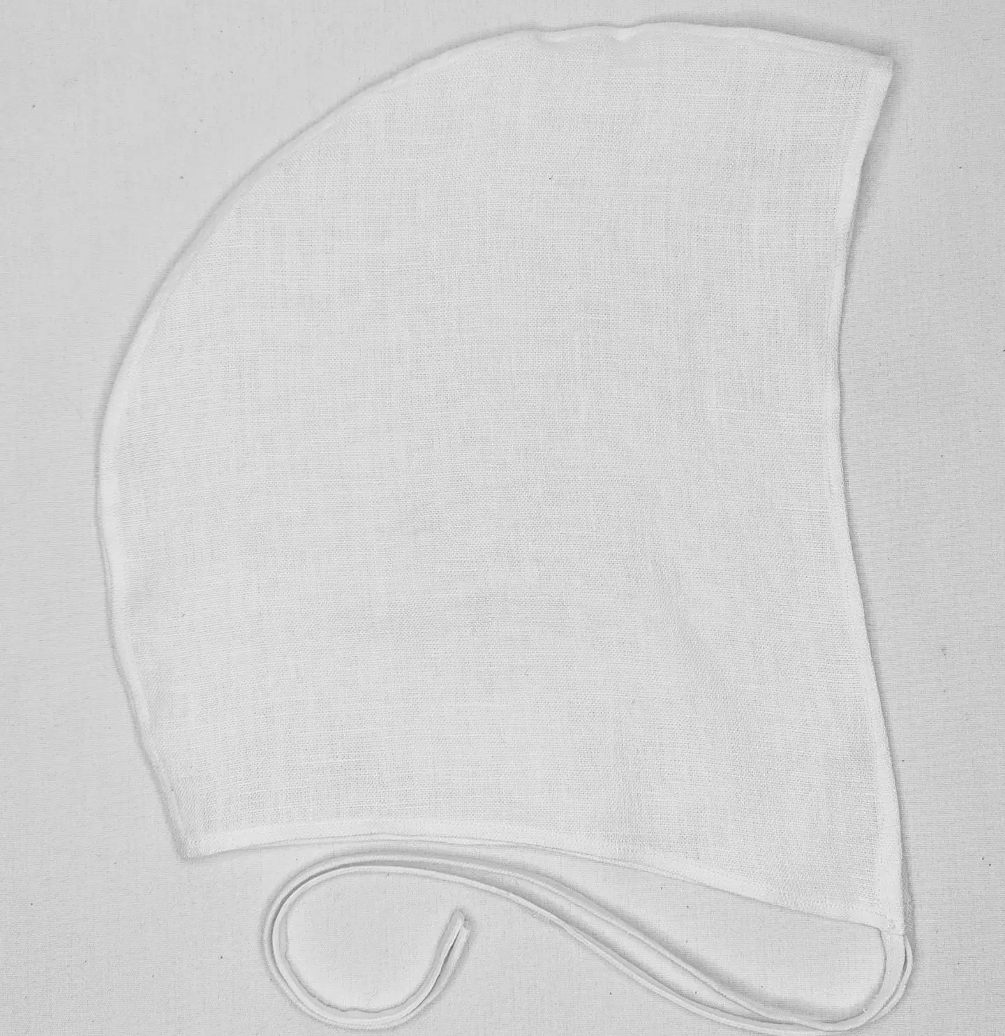 XXLarge linen coif/arming cap - white - unprinted - Racaire's Workshop