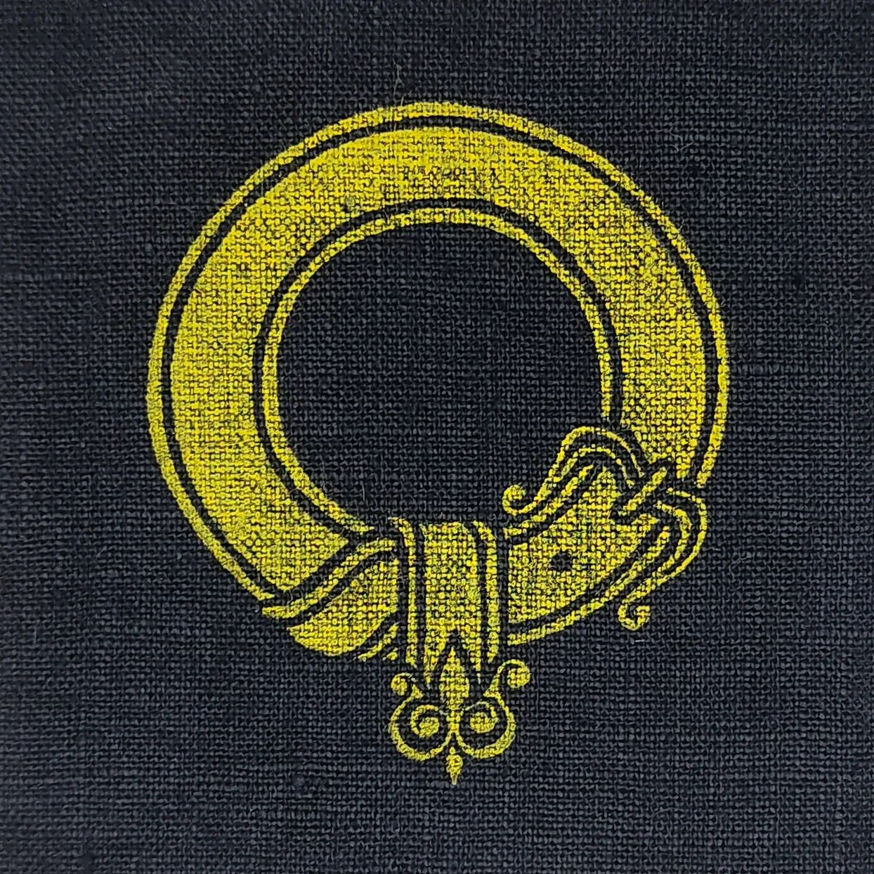 Linen patch with belt print - black/yellow (small) - Racaire's Workshop